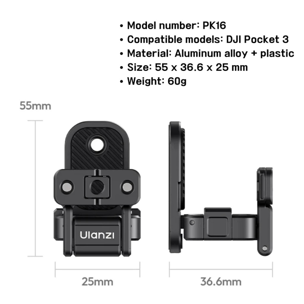 ULANZI PK-16 QUICK RELEASE MAGNETIC BASE FOR DJI POCKET 3 (C091 ...