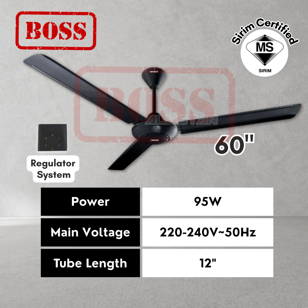 Boss Ceiling Fan 56 /60 Inch KDK Regulator 3 Blade White Black Electric ...