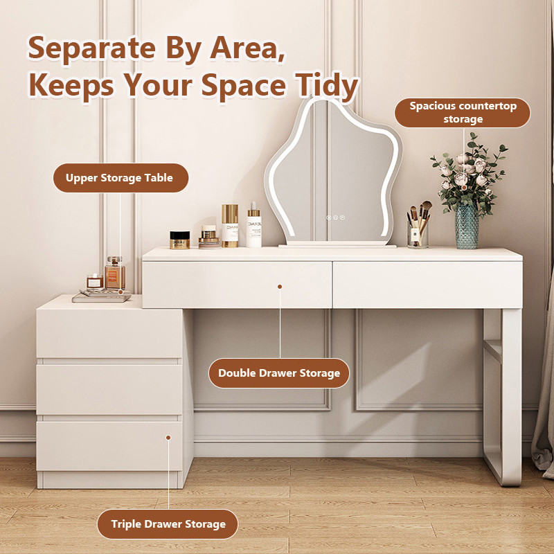 GDeal 130cm/170cm Modern Dressing Table Side Cabinet Without Mirror ...