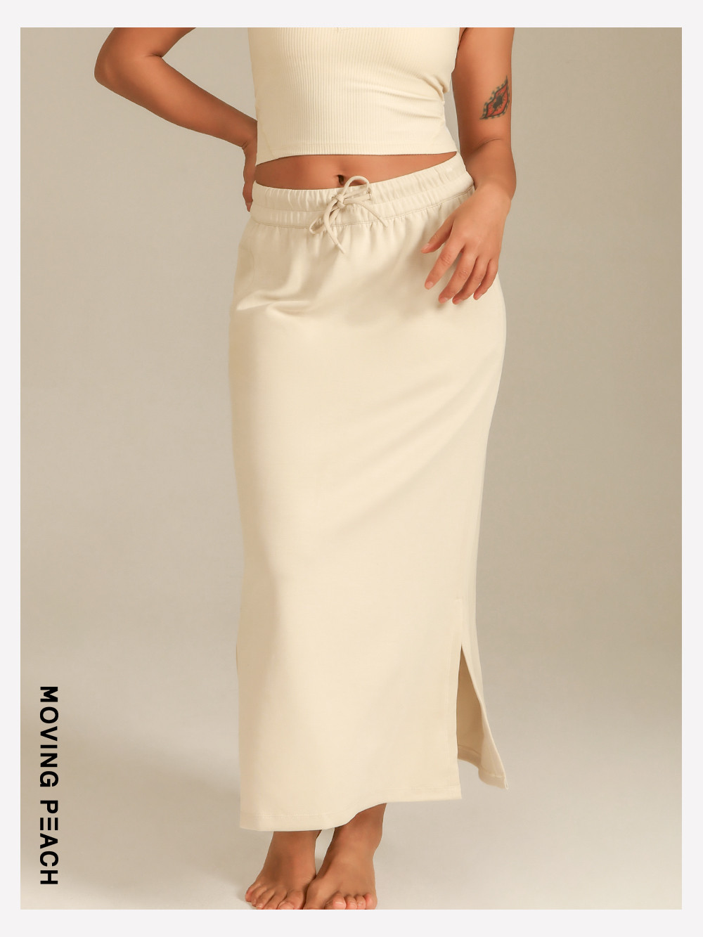 MOVING PEACH Yoga Maxi Skirt for Women Comfort Adjustable waist string ...