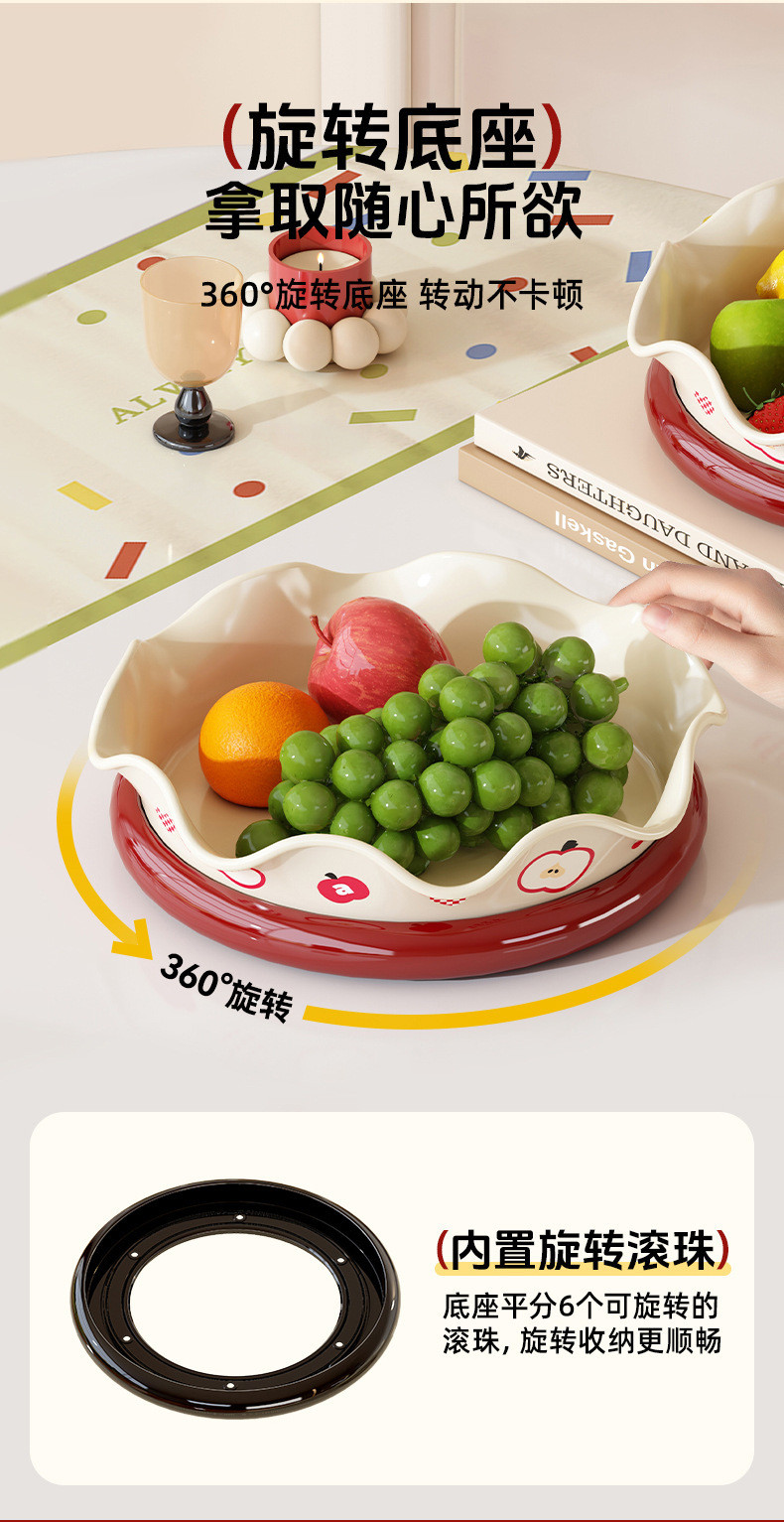 High-value Rotating Fruit Plate Drainable Large-capacity Household ...