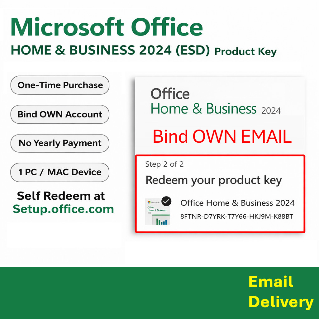 Original Bind Email Microsoft Office Home Business 2024 Own Account ...