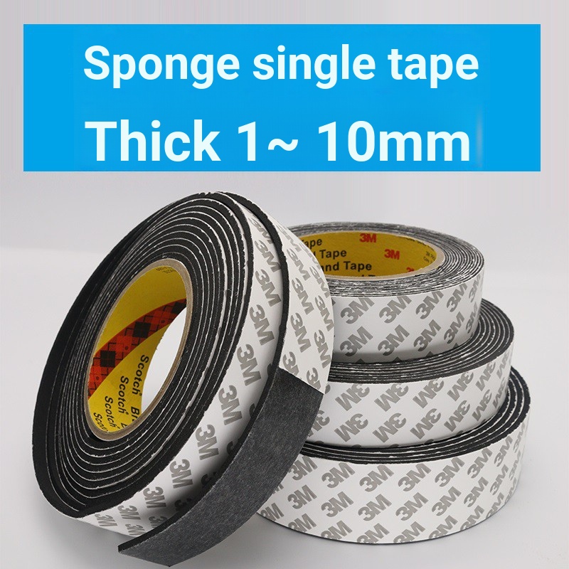 3M EVA Black Strong Single-Sided Sponge Tape Foam Anti-Collision Sealing 1 2 3 5 10mm Thick ...