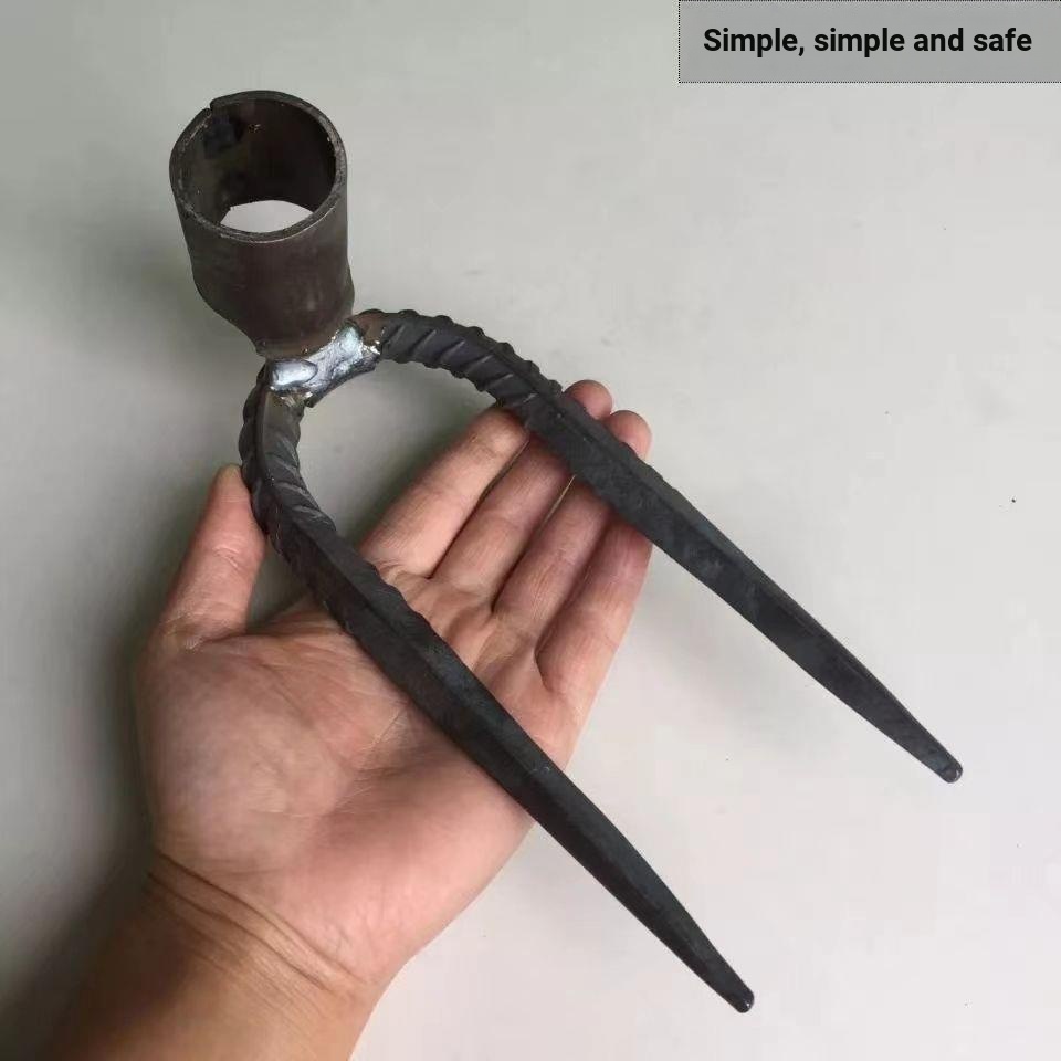 Reinforced Big Two-Tooth Fierce Steel Wrought Iron Rake Nail Hoe ...