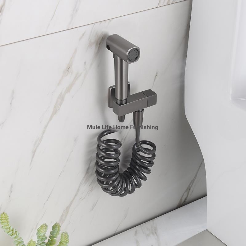 Toilet Spray Gun Flusher Stainless Steel Nail-Free German Gray ...