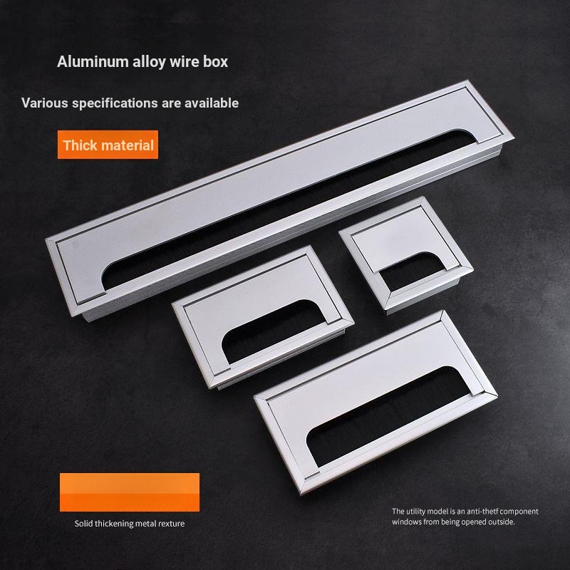 Rectangular Wire Hole Cover Aluminum Alloy Brush Imitation Dust ...