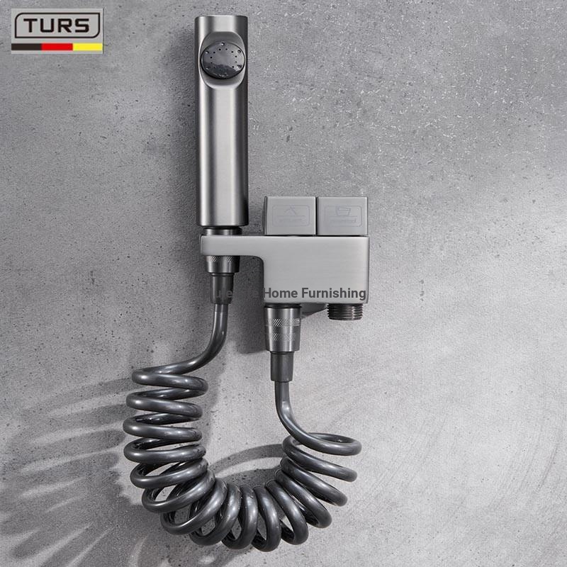 Toilet Spray Gun Flusher Stainless Steel Nail-Free German Gray Women ...