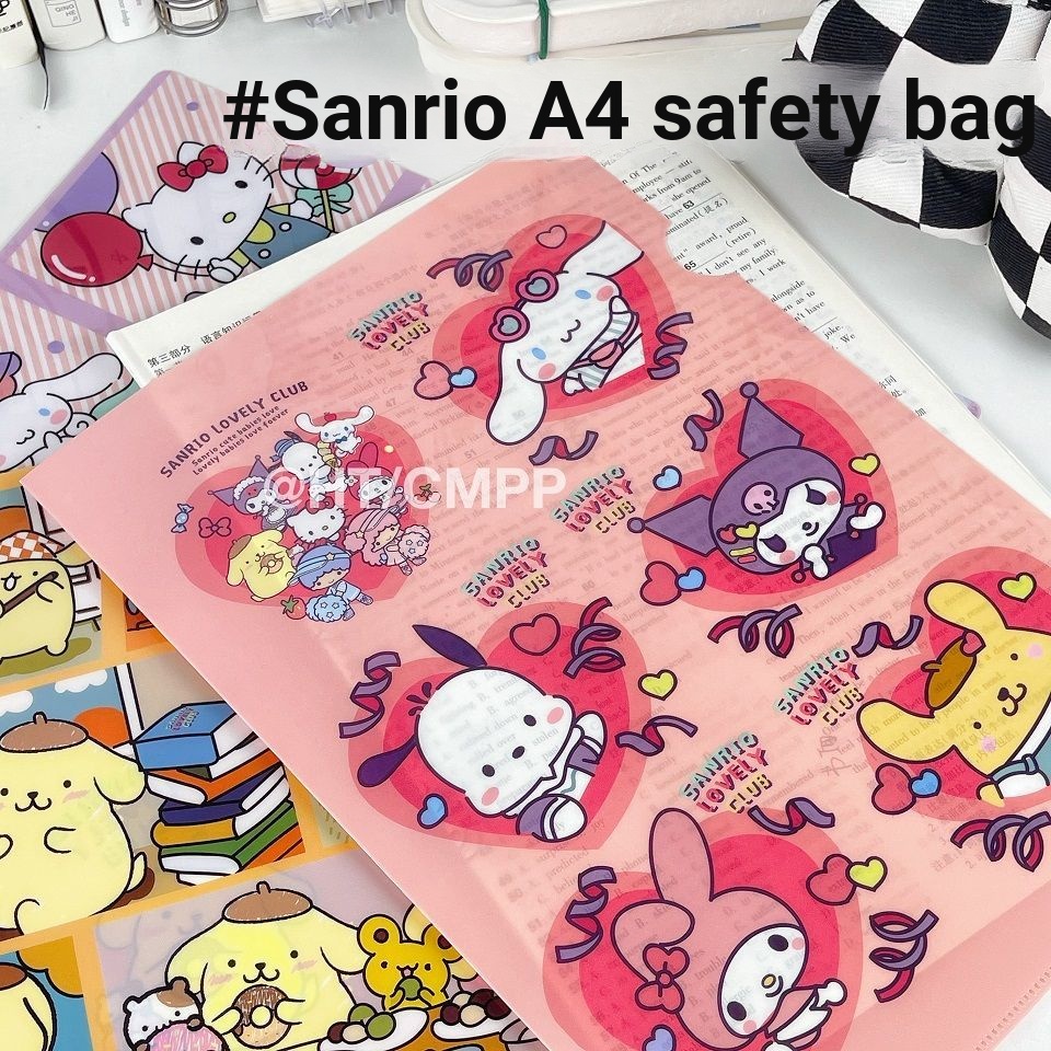 [L-Shaped Folder] Sanrio File Bag ins Pink Purple Cute L-Shaped Folder ...