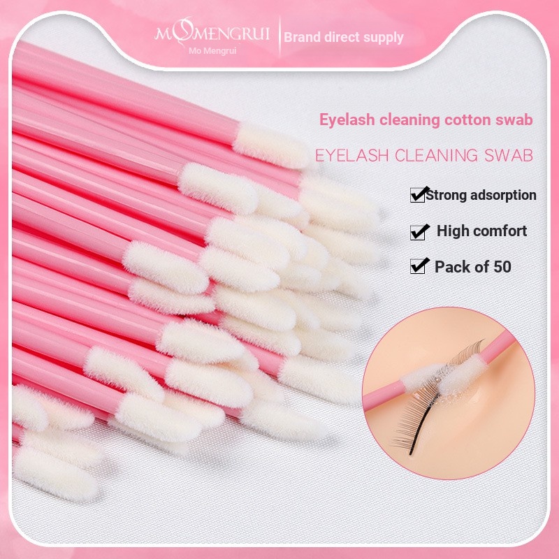 50 Packs Clean Eyelash Mousse Cotton Swabs Soft Beautiful Grafting ...