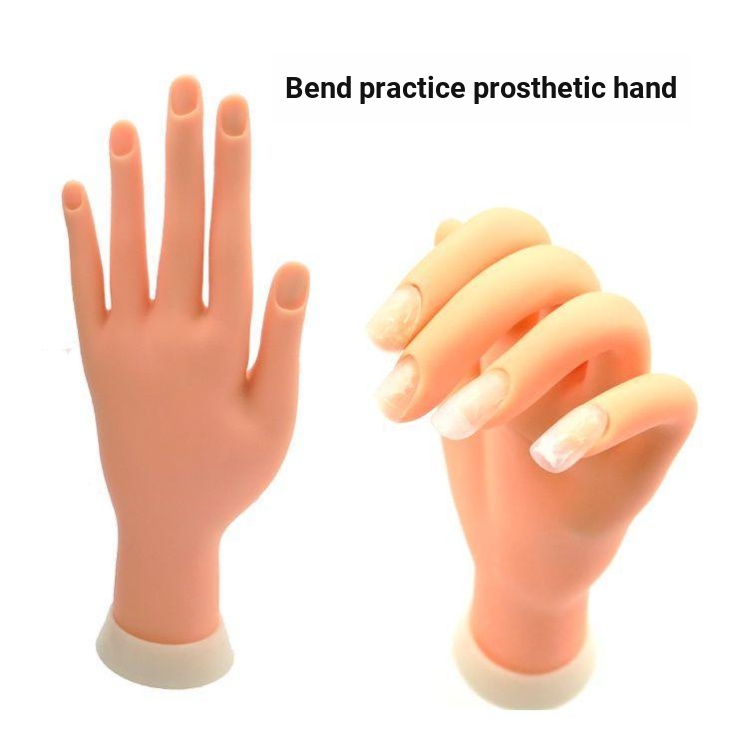 Manicure Pattern Nail Piece Beginner Practice Hand Prosthetic Rubber ...