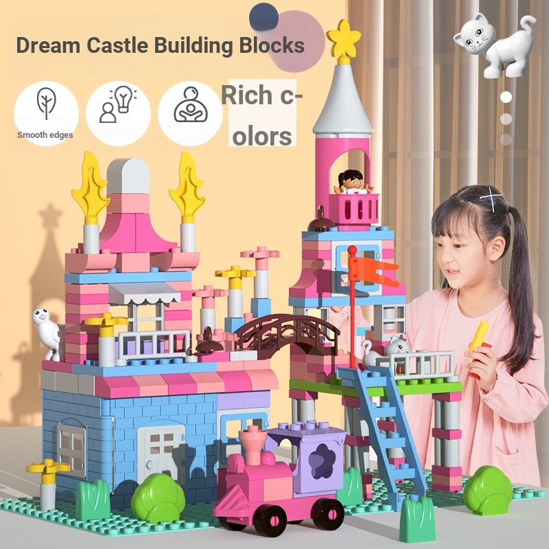 Fantasy Princess Castle Building Blocks Large Particle Assembling Block ...