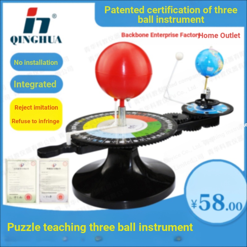 Three Globe Model Earth Moon Solar System Planet Students Use Day ...