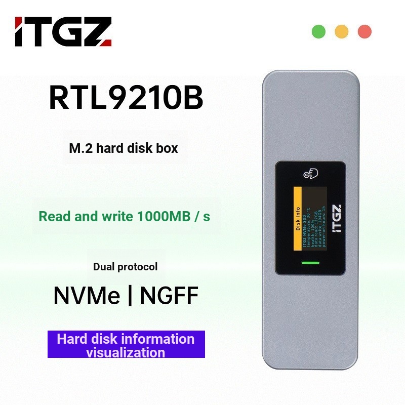 Itgz M2 Screen Display Hard Disk Box Smart Visualized Hard Disk ...