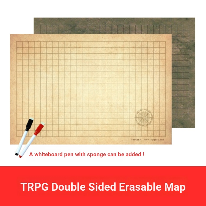 TRPG Running Team Universal Double-Sided Rewritable Blank Map DND COC ...