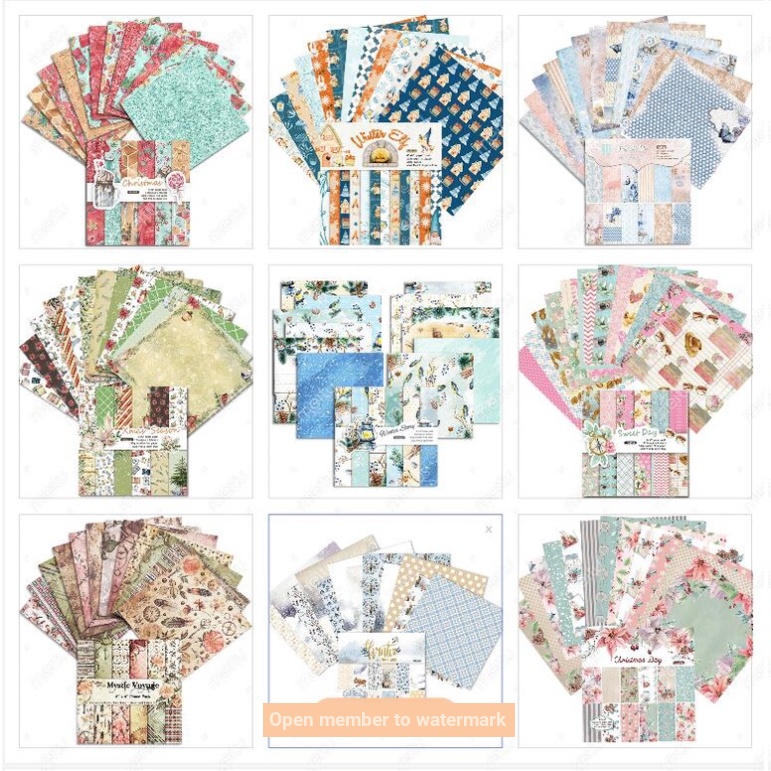 Paper Pack 6"x6" Flowers/Sea/spring/Tropiacl 12 sheet Art Background Paper Card Making DIY ...