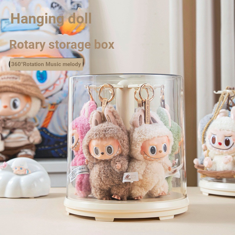 Labubu Pendant Display Box Transparent Rotating labubu Plush Toy Doll ...