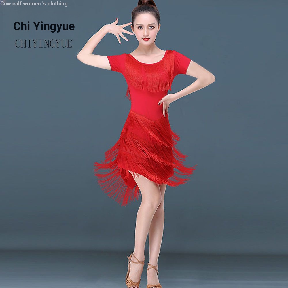 Chi Yingyue Latin Dance Costume Adult Female Dress Slim-fit Flow Modern ...