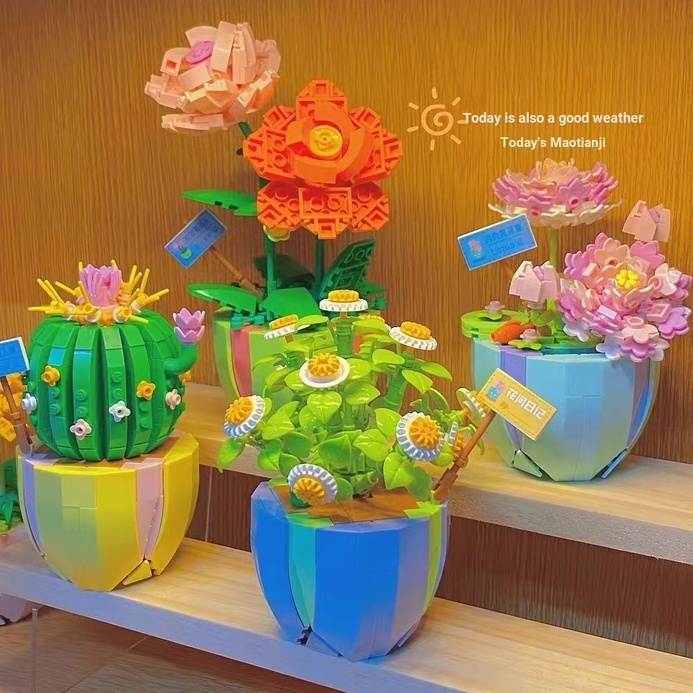Compatible Building Blocks Science Education DIY Assembling Potted ...