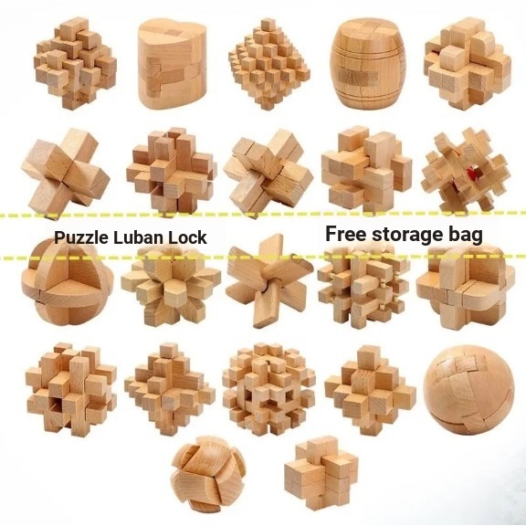 Luban Lock Full Set Kongming Lock Children's Toys Adult Decompression ...