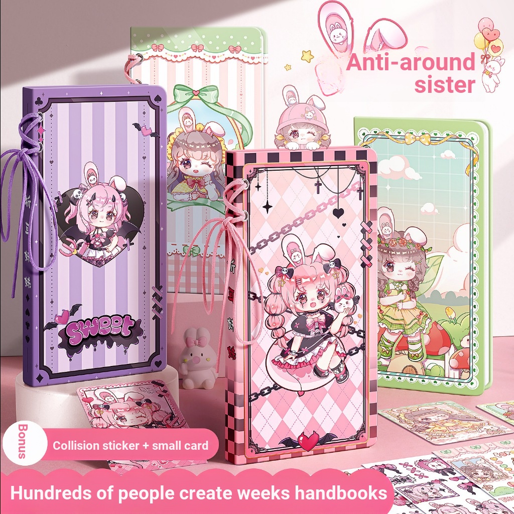 Fold Ear Sister weeks Handbook Cute Children Girl Handbook Mini Planner ...