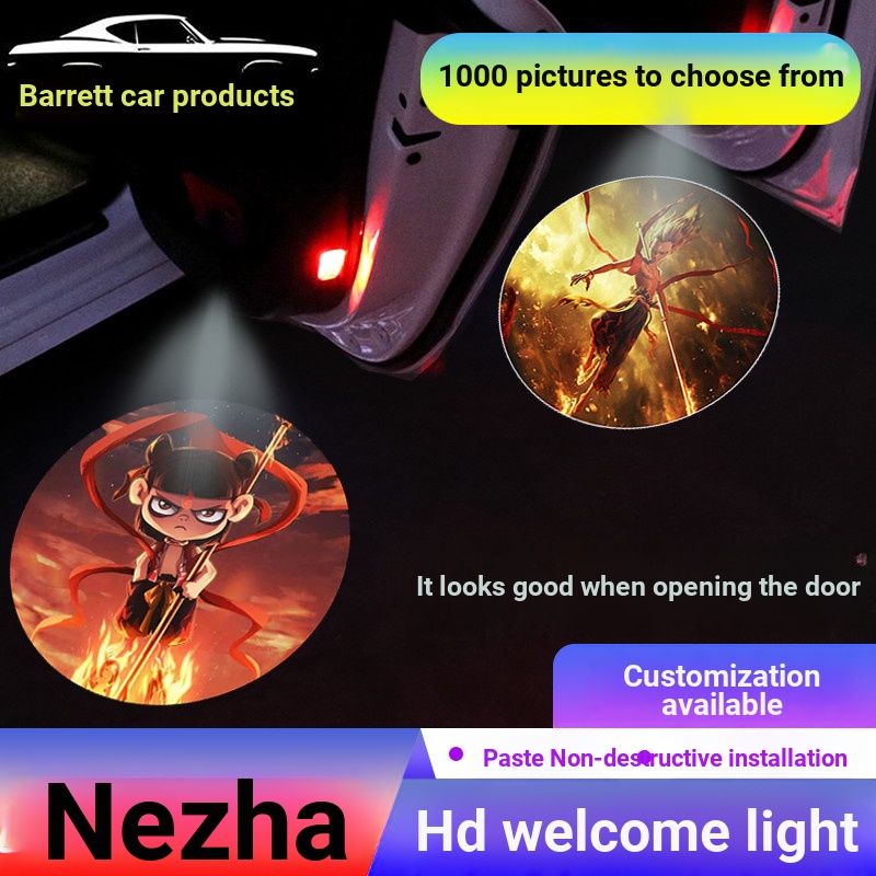 Nezha Magic Boy Nezha Cute Driving Door Automatic Sensor Illuminating ...