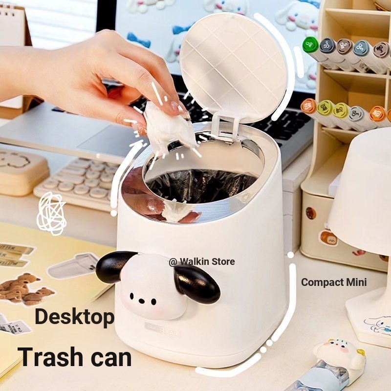 Table Trash Can Cute Pacha Dog Desktop Pop-Up Trash Can Creative Paper ...