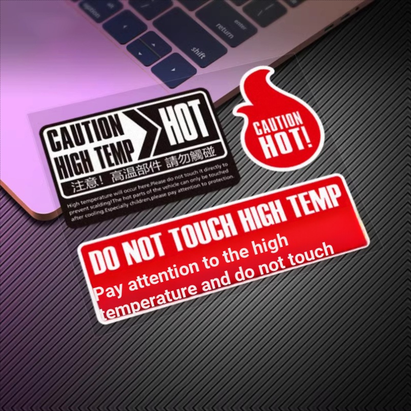 [P-A736] Motorcycle High Temperature Parts Warning Sticker Heavy ...