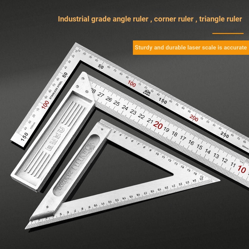 Angle Ruler Woodworking Ruler 45 Degree 90 Degree Right Angle Ruler ...