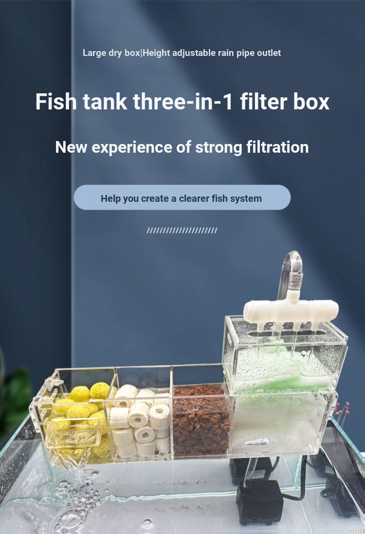 Fish Tank Filter Filter Box Water Purification Circulation Three-in-One ...