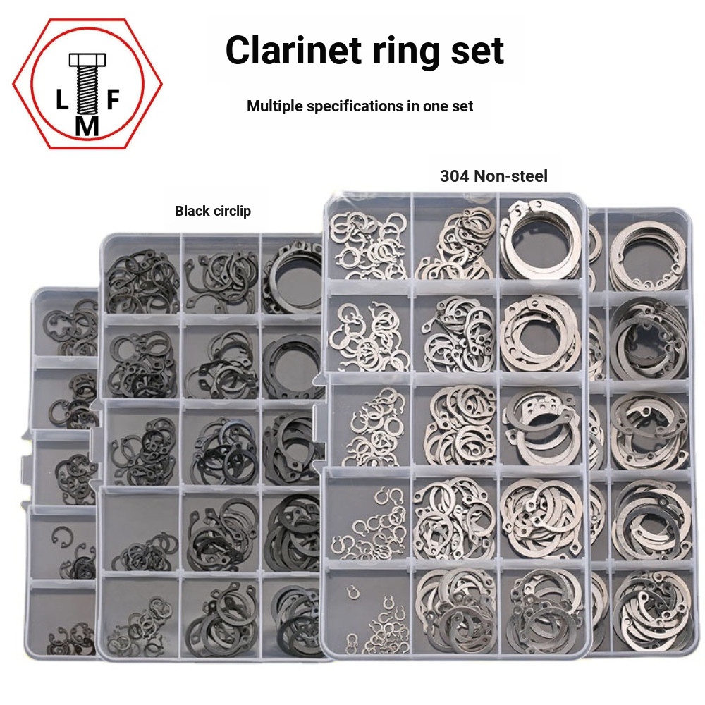 【LMF】Circlips for Holes / Circlips for Shafts / E Ring Combination Set ...