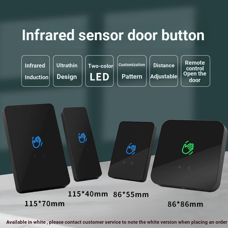 Infrared Sensor Access Control Switch No Touch Open Door Button Type 86 Panel Automatic Reset ...