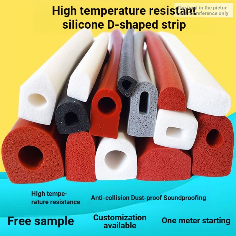 Rubber Strip Silicone Solid D-Shaped Sealing Strip Hollow Semicircle ...