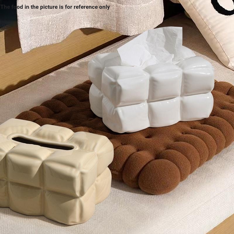 ((Tissue Box) ins Style Light Luxury Ceramic Tissue Box Decoration ...