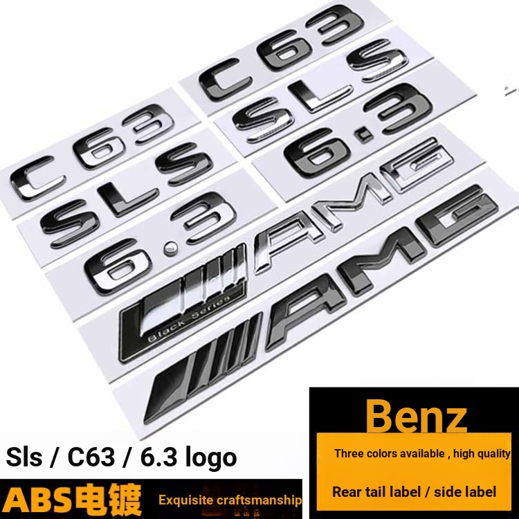 Mercedes-benz C63 Car Logo SLS AMG Rear Tail Logo C63 6.3 Fender Logo ...