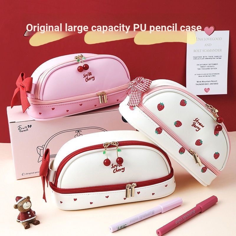 ((Soft Cute Cute Cute Pencil Case) Girl Heart Cute Pencil Case Girl ...