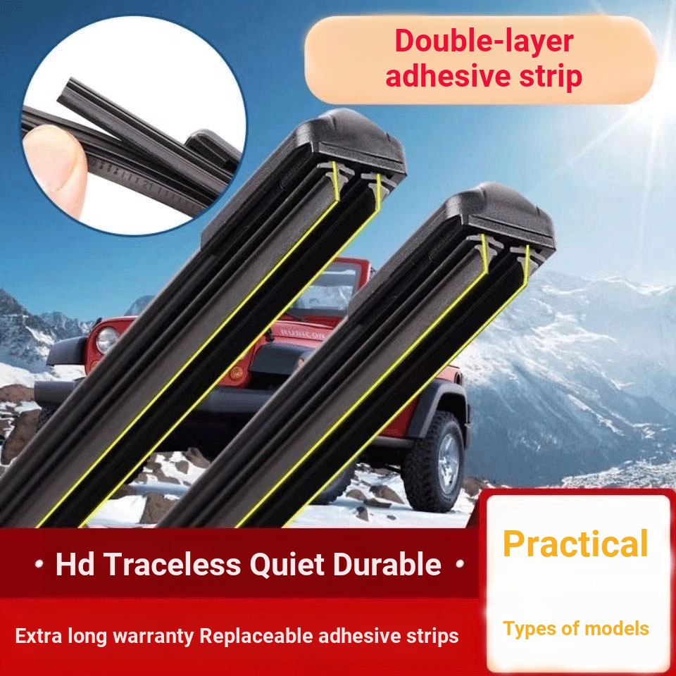 Double Rubber Strip Boneless Silent Wiper Universal Type Original Car ...