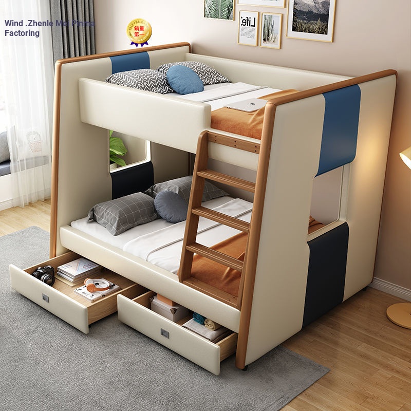 Thick Solid Wood Bed Bed Adult Two-Tier Bed High Low Bed Child-Mother ...