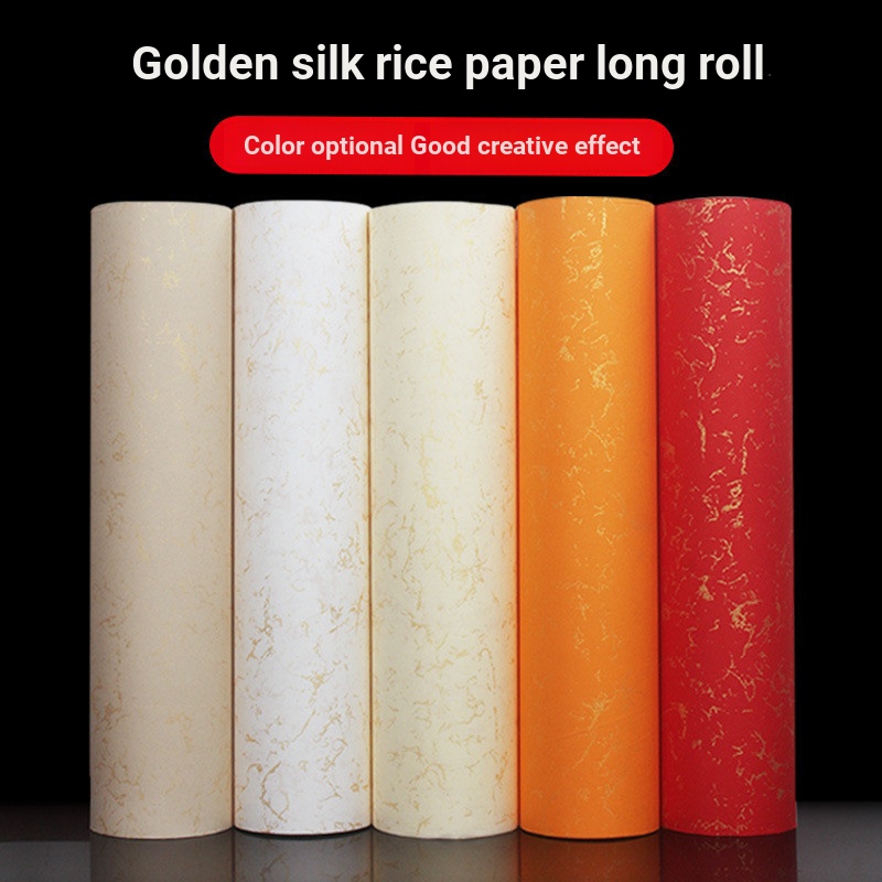 Golden Rice Paper Long Roll White Antique Big Red Gold Color Rice Paper ...