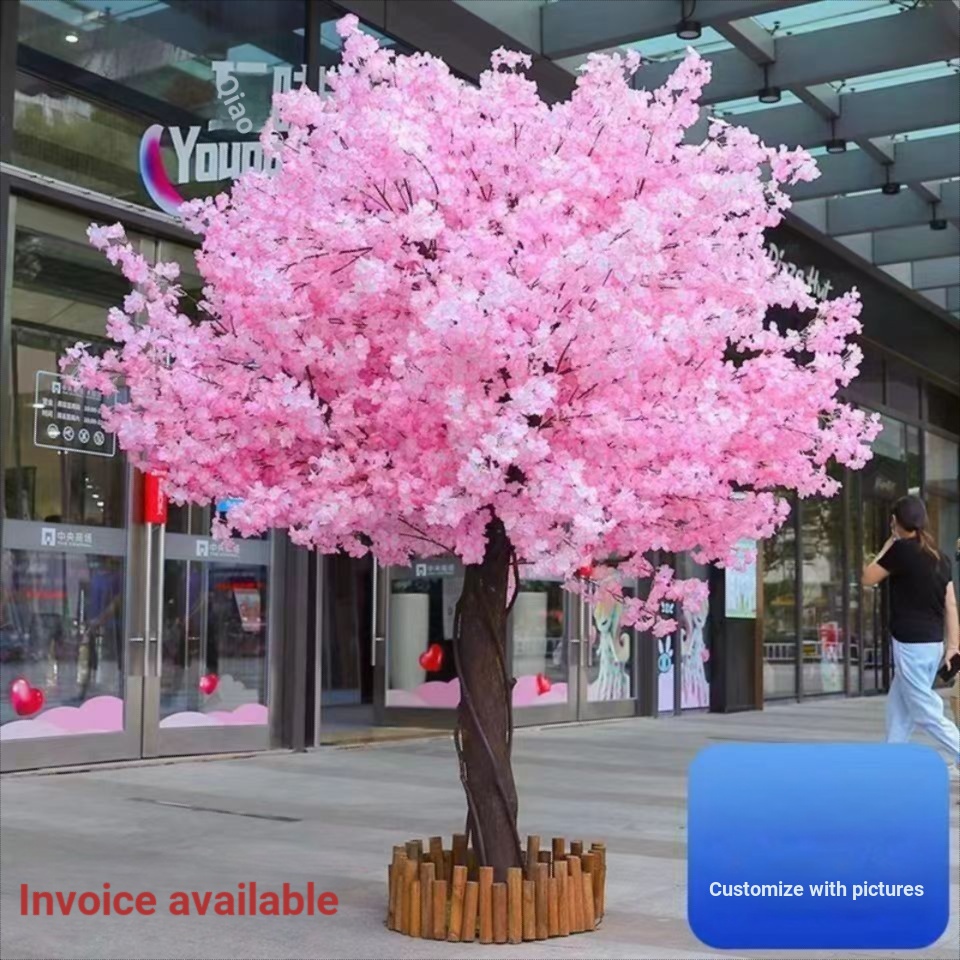 Simulation Cherry Blossom Tree Artificial Peach Blossom Tree Bionic Red ...