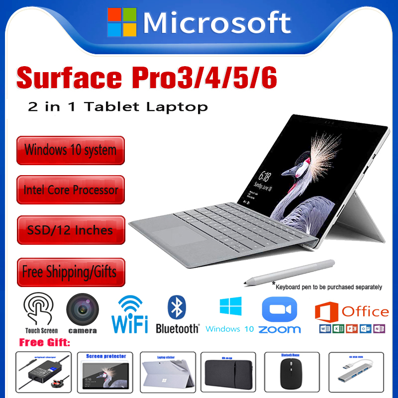 Microsoft Surface Pro4 Pro3 Pro5 Pro6 Pro7 Laptop 2 in 1 4G/8G/16GRAM 128G/256GB/512G SSD ...