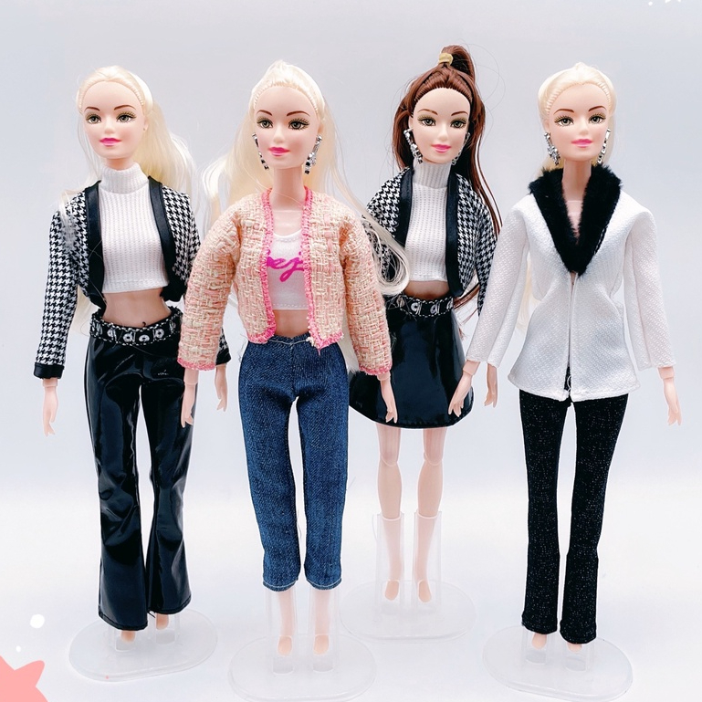 Forever Star 4PCS Barbies Dolls Clothes Fashion suit Summer and Winter ...