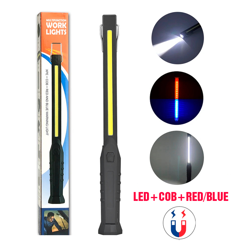 Portable COB Work Light USB Rechargeable Flashlights Emergency Light ...