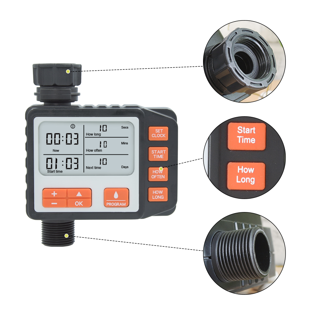 Large Screen Display Garden Watering Timer Digital Programmable ...