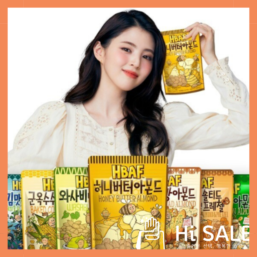 HBAF No.1 Korean Seasoned Almond Snack 120g 130g (All Flavors) / HONEY BUTTER / WASABI / GALIC ...
