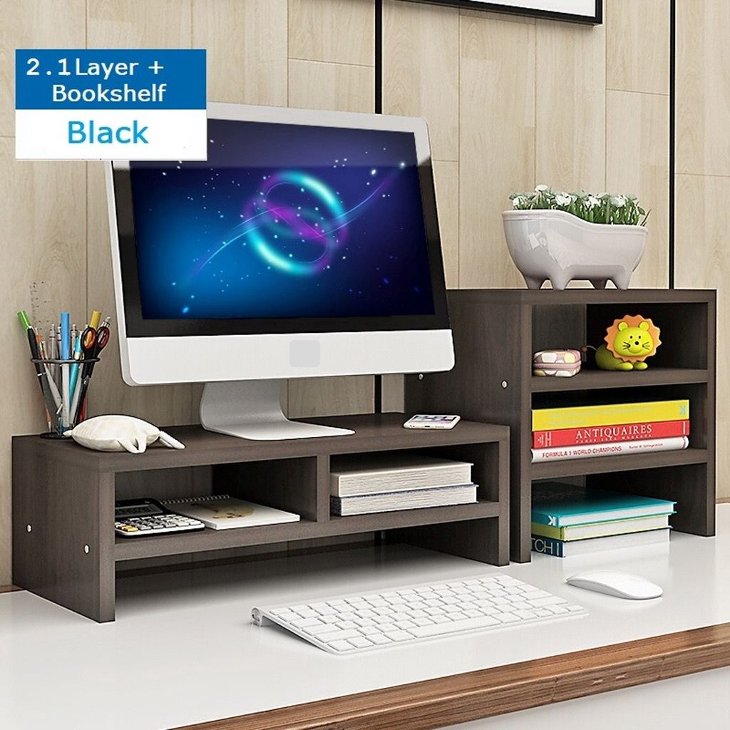 Wooden Monitor Stand Monitor Riser - Ergonomic Laptop Stand Desk ...