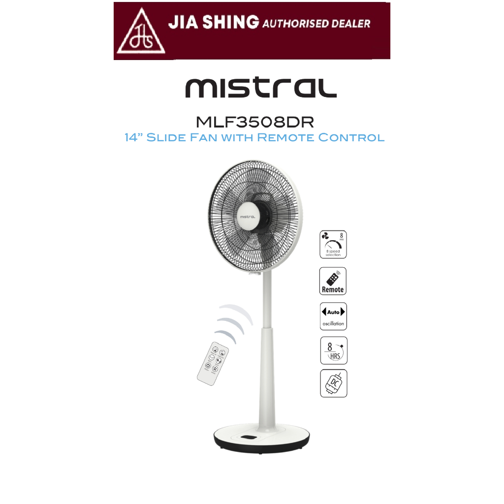Mistral 14" DC Motor Slide Fan With Remote Control MLF3508DR | Shopee ...