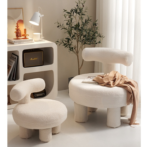 Lamb stool, household bench, kid's low stool, animal footstool, round ...