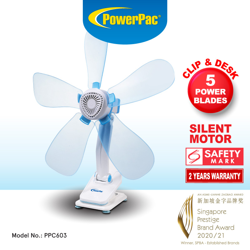 PowerPac Electric Mini Clip Fan, Portable Fan, Desk Fan, Wall Fan, Air ...