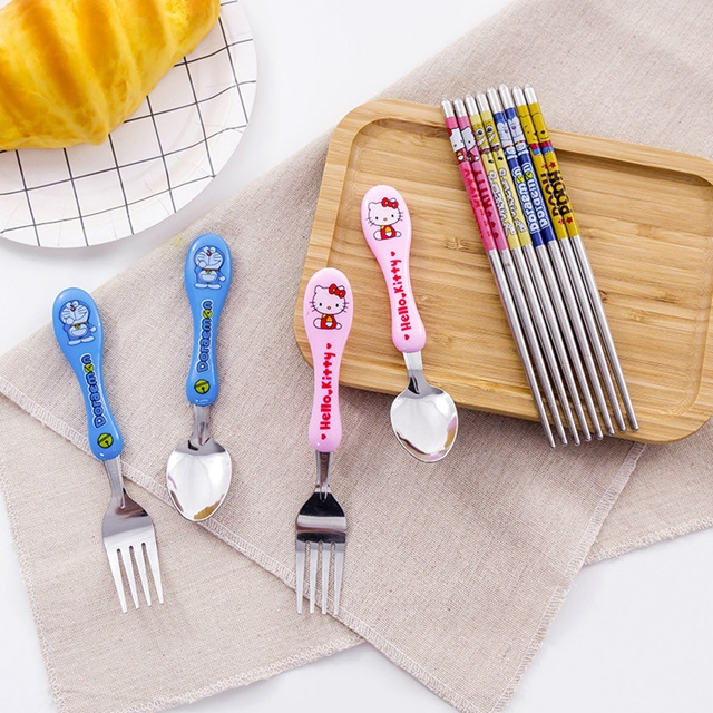 Hello Kitty Doraemon Pooh Spongebob Kids Cutlery Set Goodie Bag ...