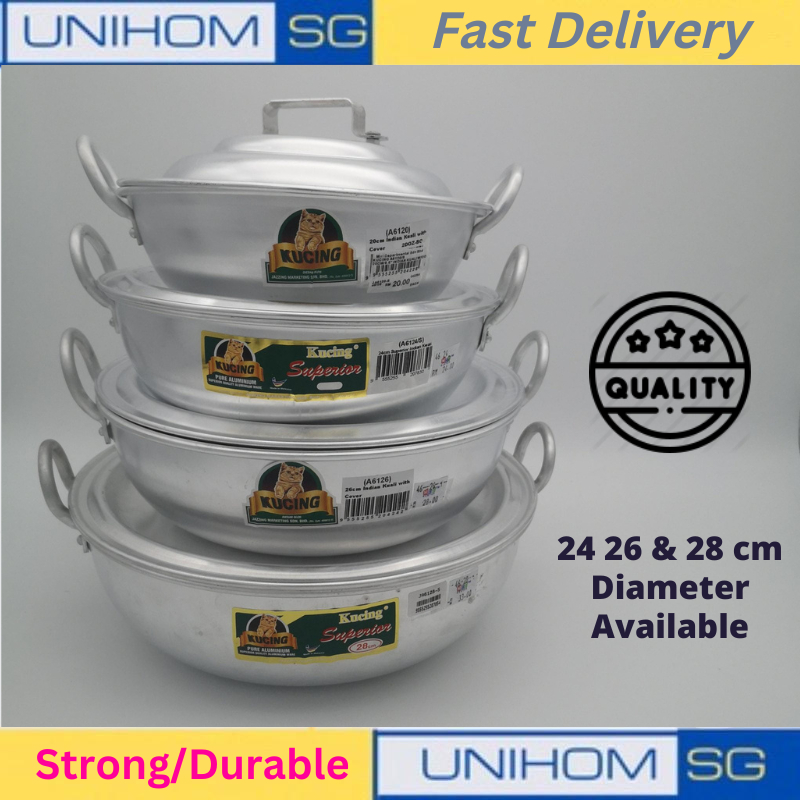 UnihomSG High Quality Aluminium Indian Pot Indian Kwali Curry Pot With ...